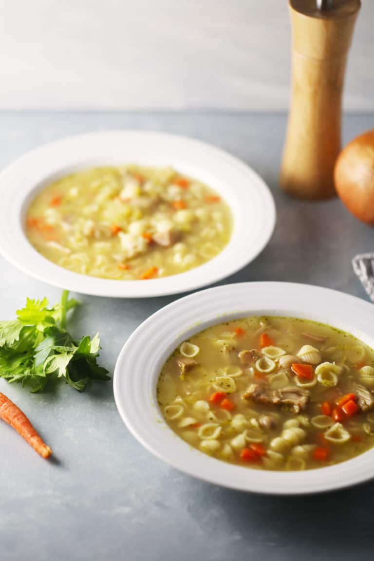 Jackfruit (not chicken) noodle soup | One Bite Vegan