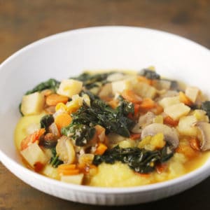 Mushroom, Celery Root, and Spinach Ragu | One Bite Vegan