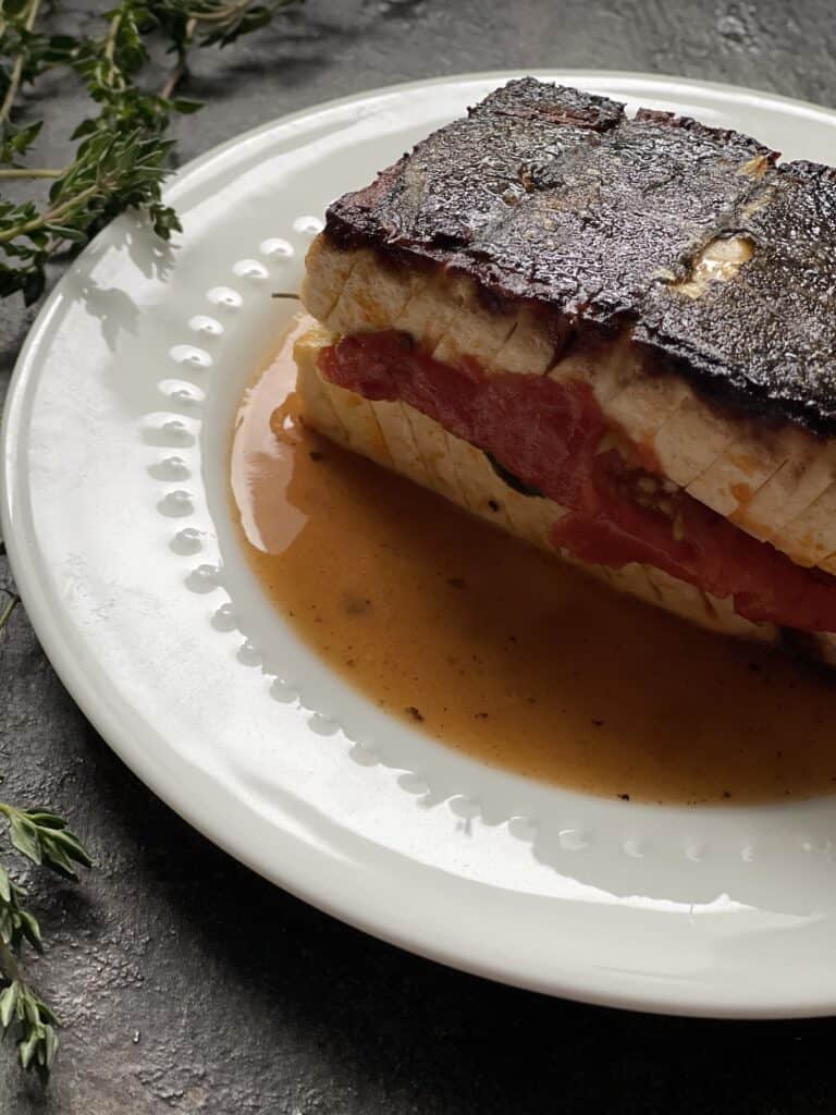 Vegan Fish Fillet with Roasted Tomatoes | One Bite Vegan