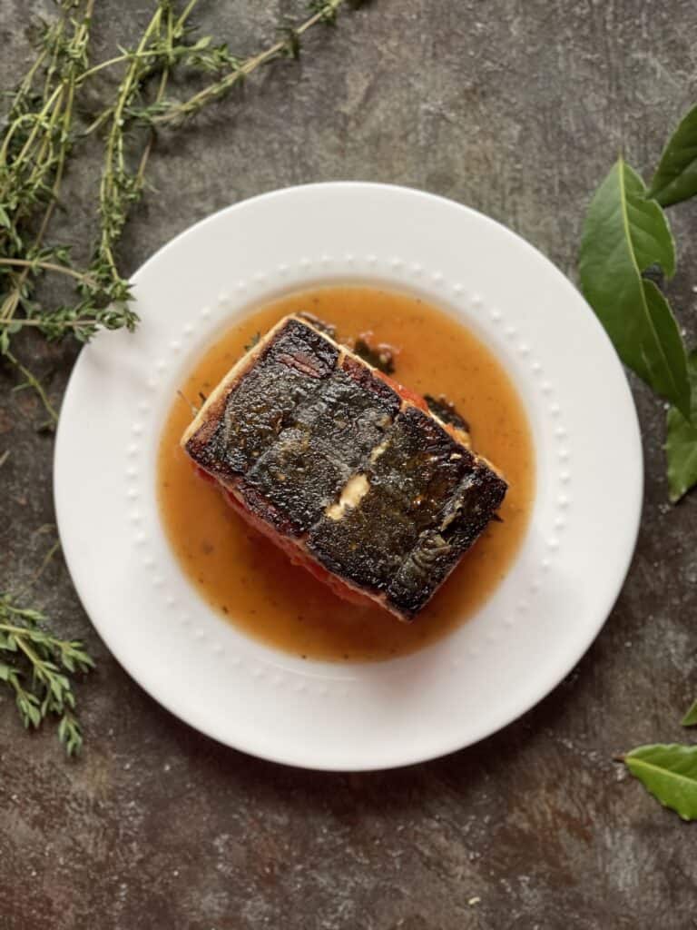 Vegan Fish Fillet with Roasted Tomatoes | One Bite Vegan